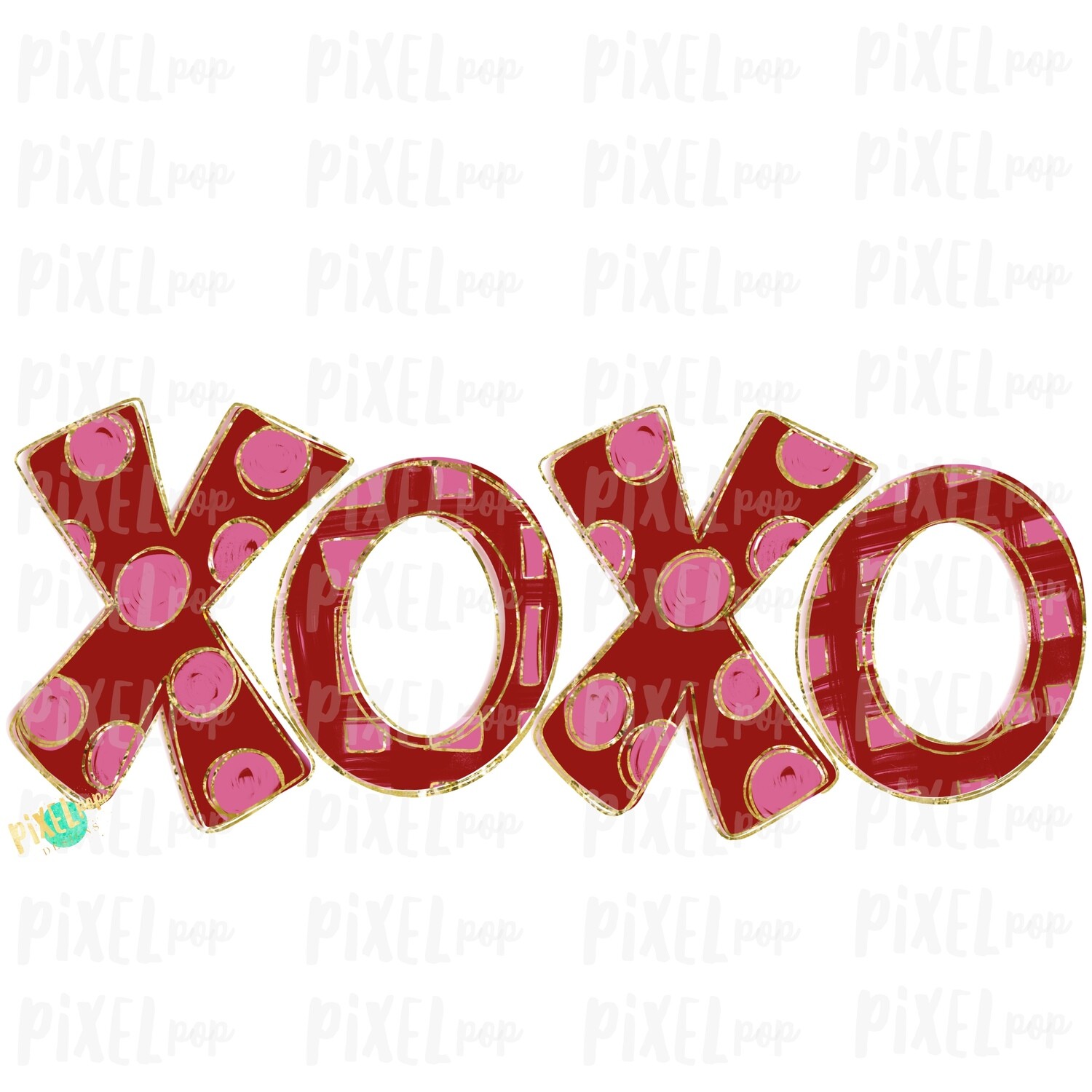 XoXo Gold Sparkle Valentine's Day Sublimation PNG | Valentine Art ...