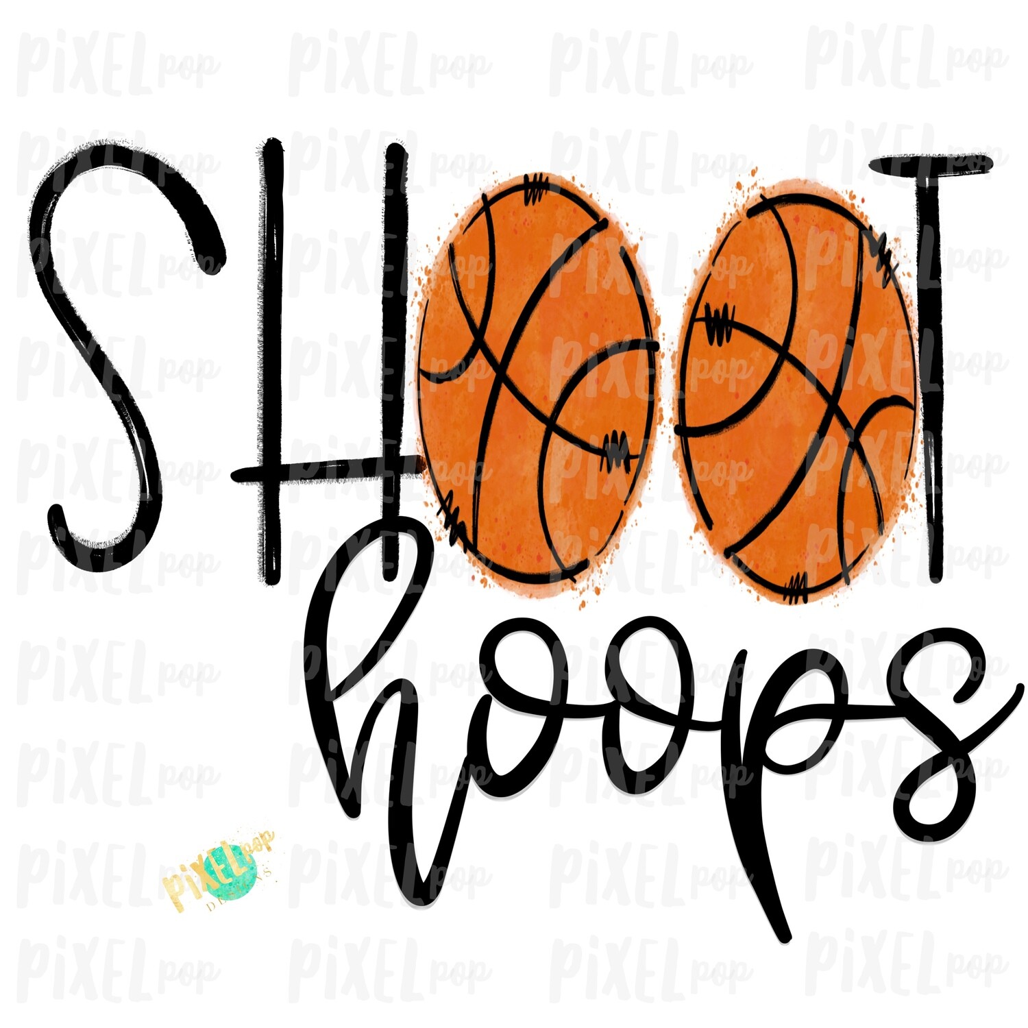Shoot Hoops Basketball Watercolor Sublimation PNG | Basketball ...