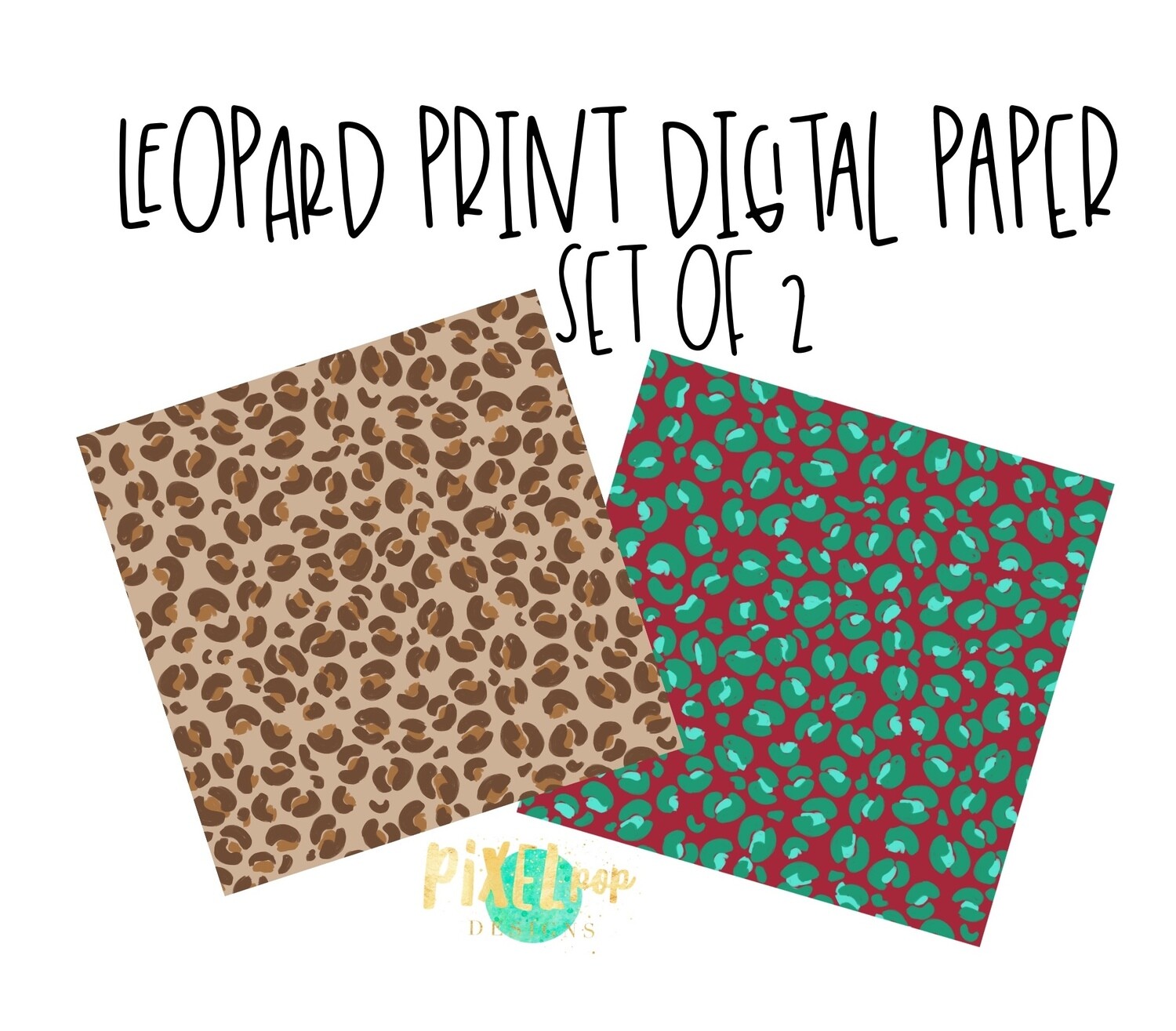 Leopard Digital Papers Set of 2 PNG | Leopard | Cheetah | Background ...