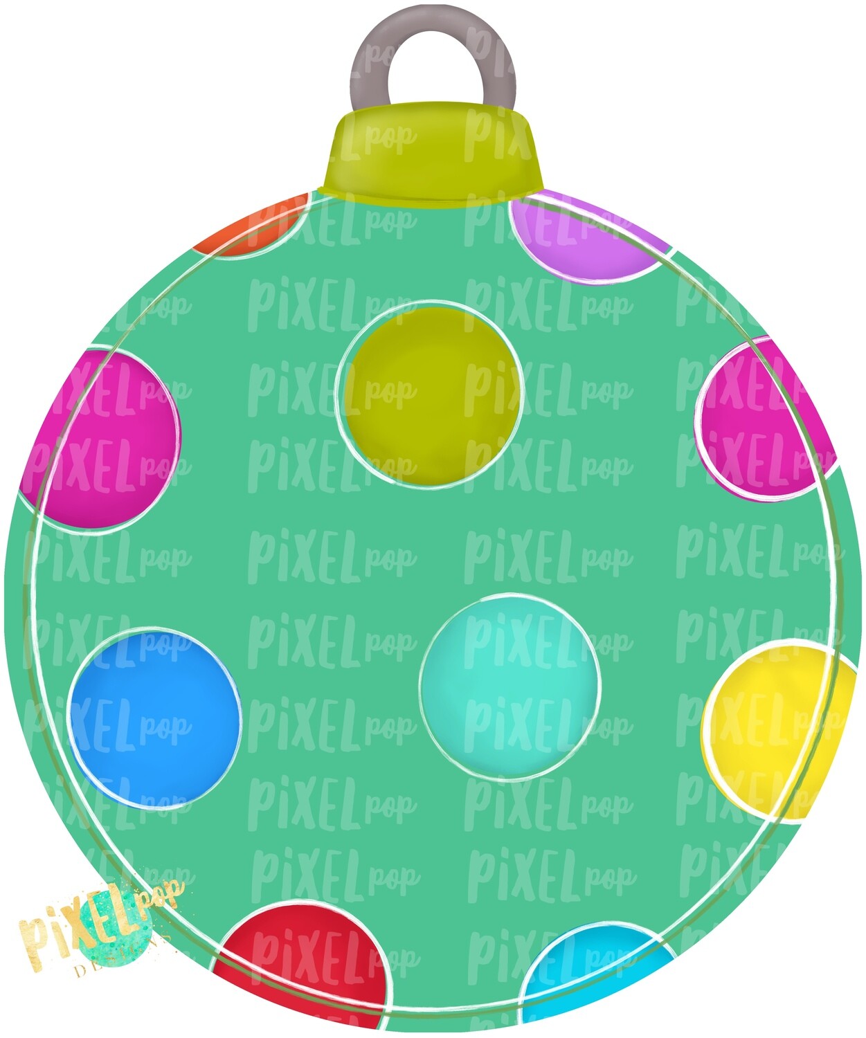 Polka Dot Round Ornament Blank PNG | Christmas Design | Christmas ...