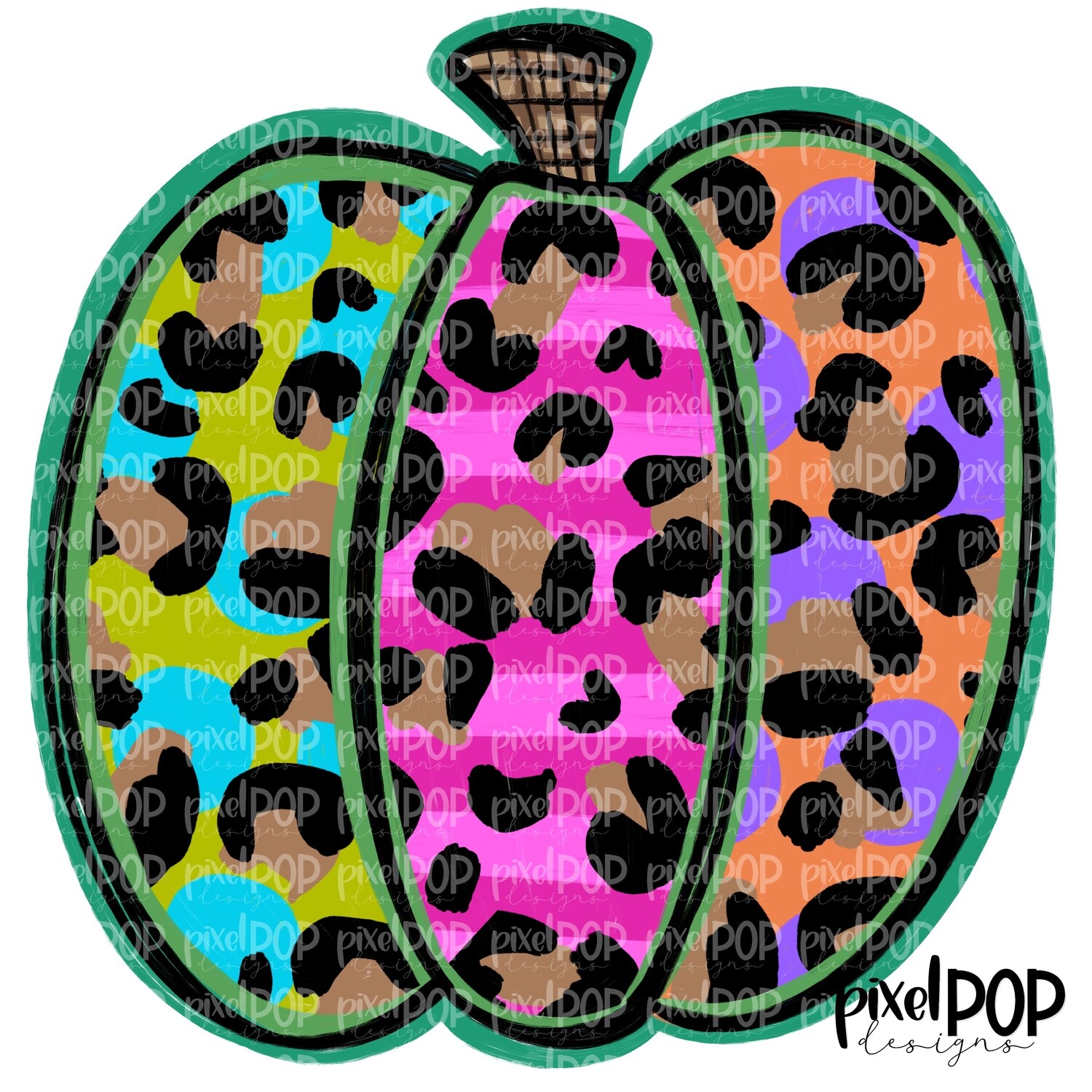 Leopard Print Jewel Toned Pumpkin PNG | Halloween Digital | Halloween ...
