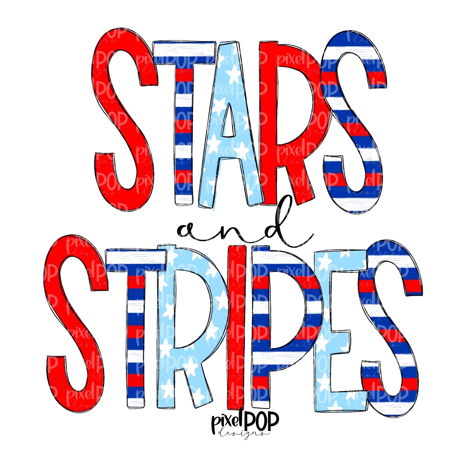 Stars and Stripes PNG | July 4 | Hand Painted Sublimation Design ...