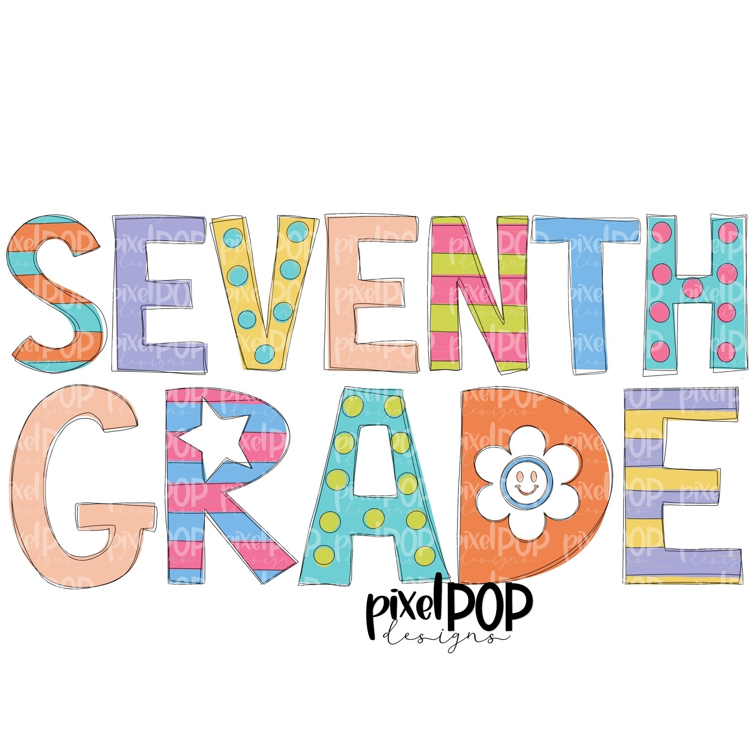 Peace Love School - Seventh Grade PNG Design | School Design ...