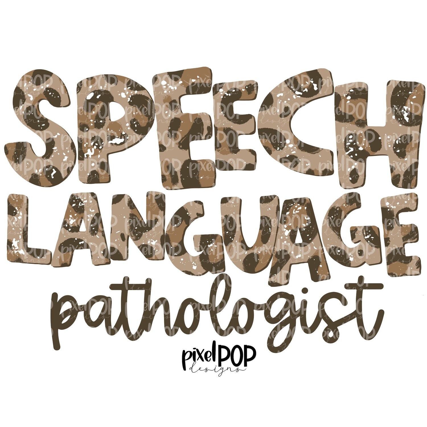 Textured Leopard Speech Language Pathologist SLP PNG | Speech Language ...