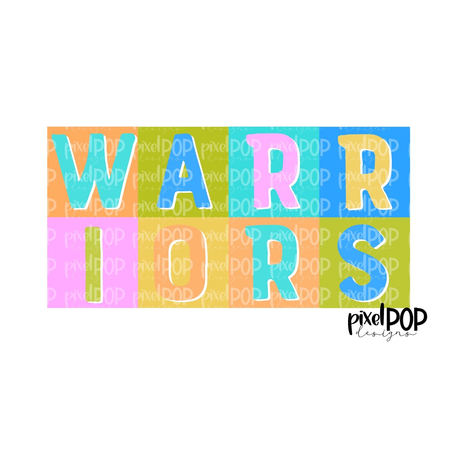 Color Block Mascot Warriors PNG | Team Sublimation Design | Team Spirit ...