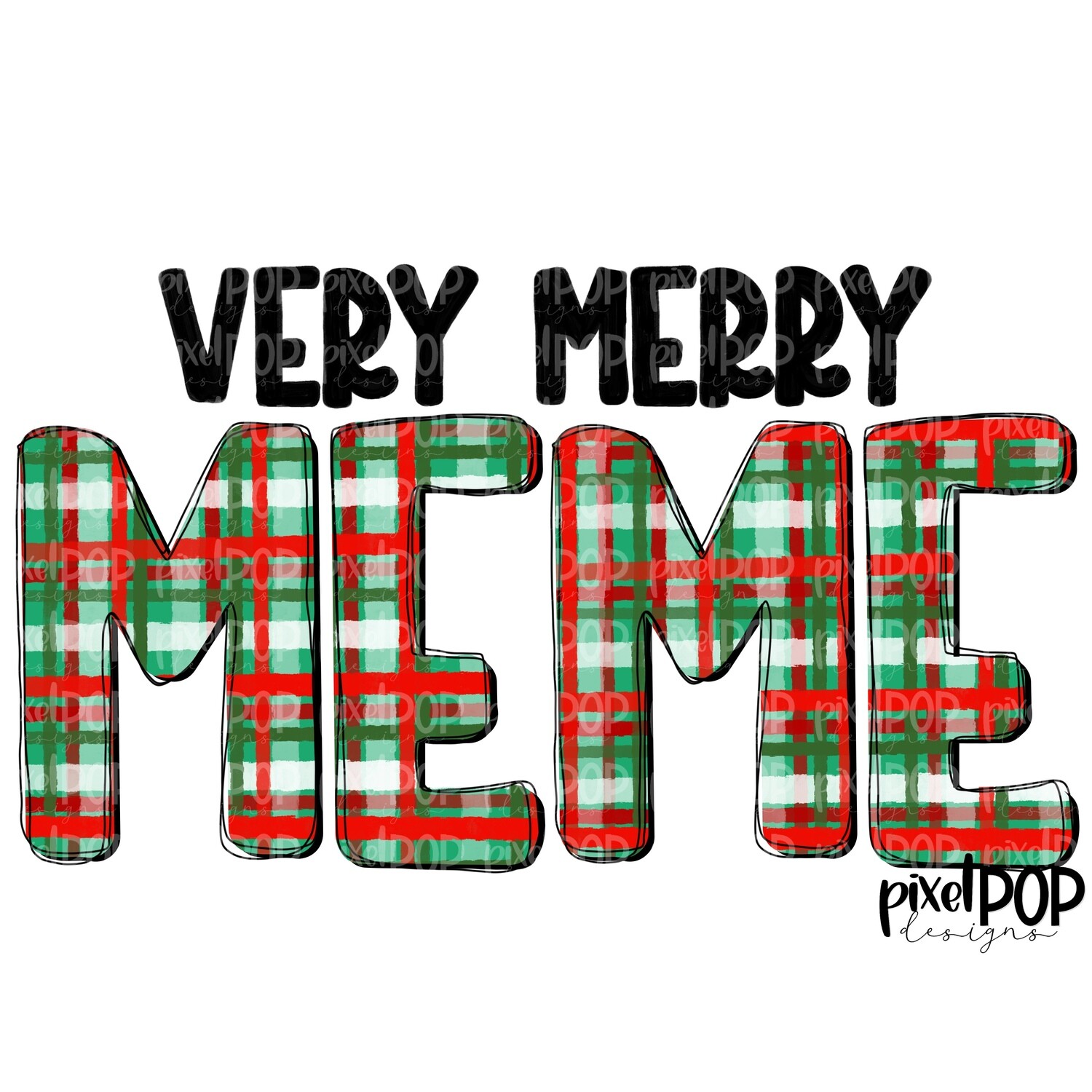 Very Merry Meme Christmas PLAID PNG | Christmas Design | Sublimation ...