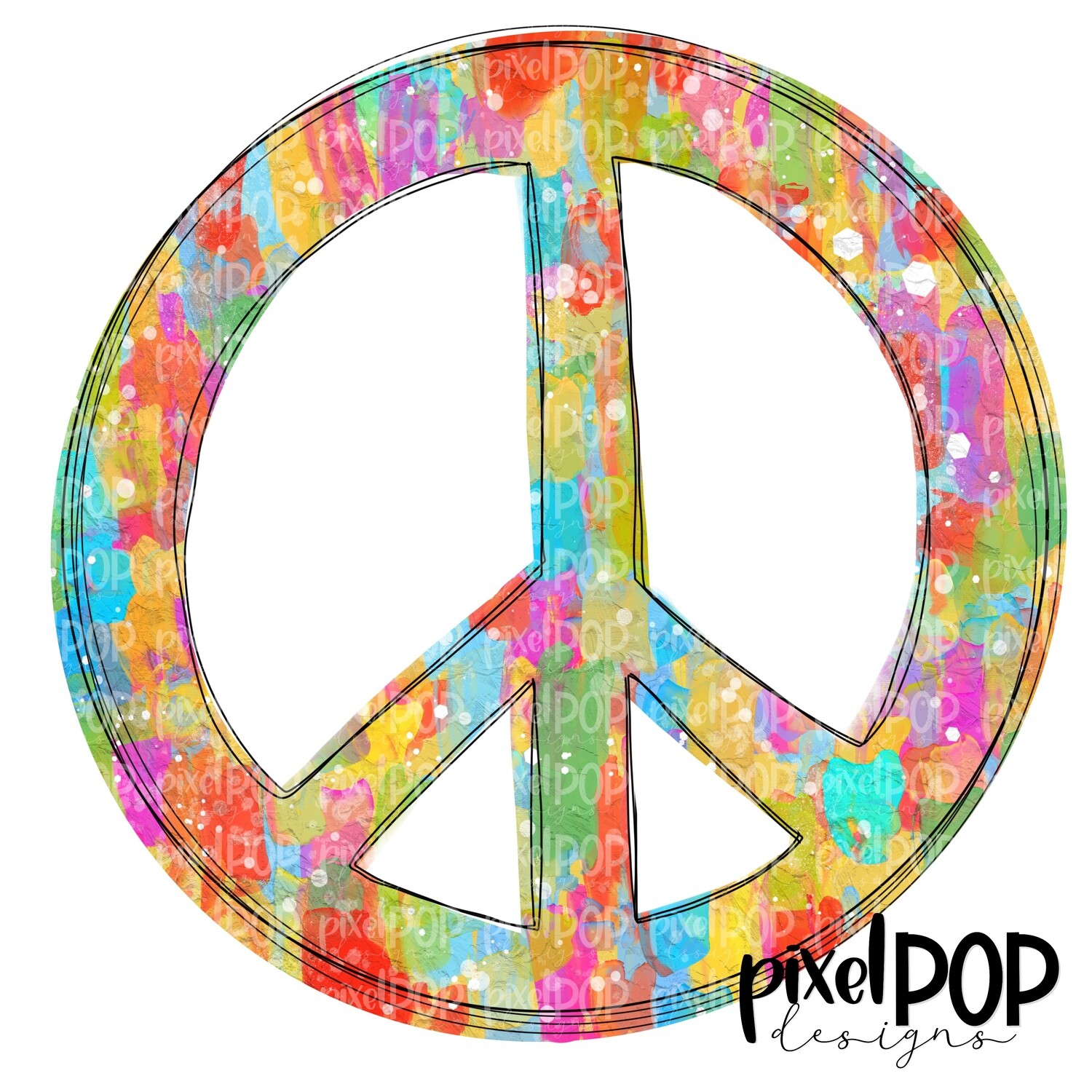 Peace Sign Colorful PNG | Peace Art PNG | Sublimation PNG | Digital ...