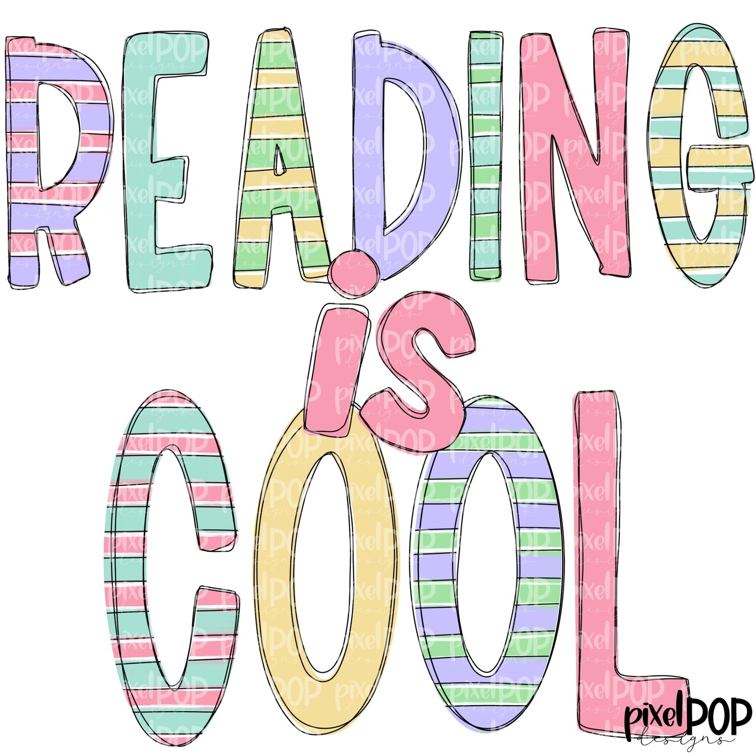 Reading is Cool Pink PNG | Hand Drawn Design | Sublimation PNG ...