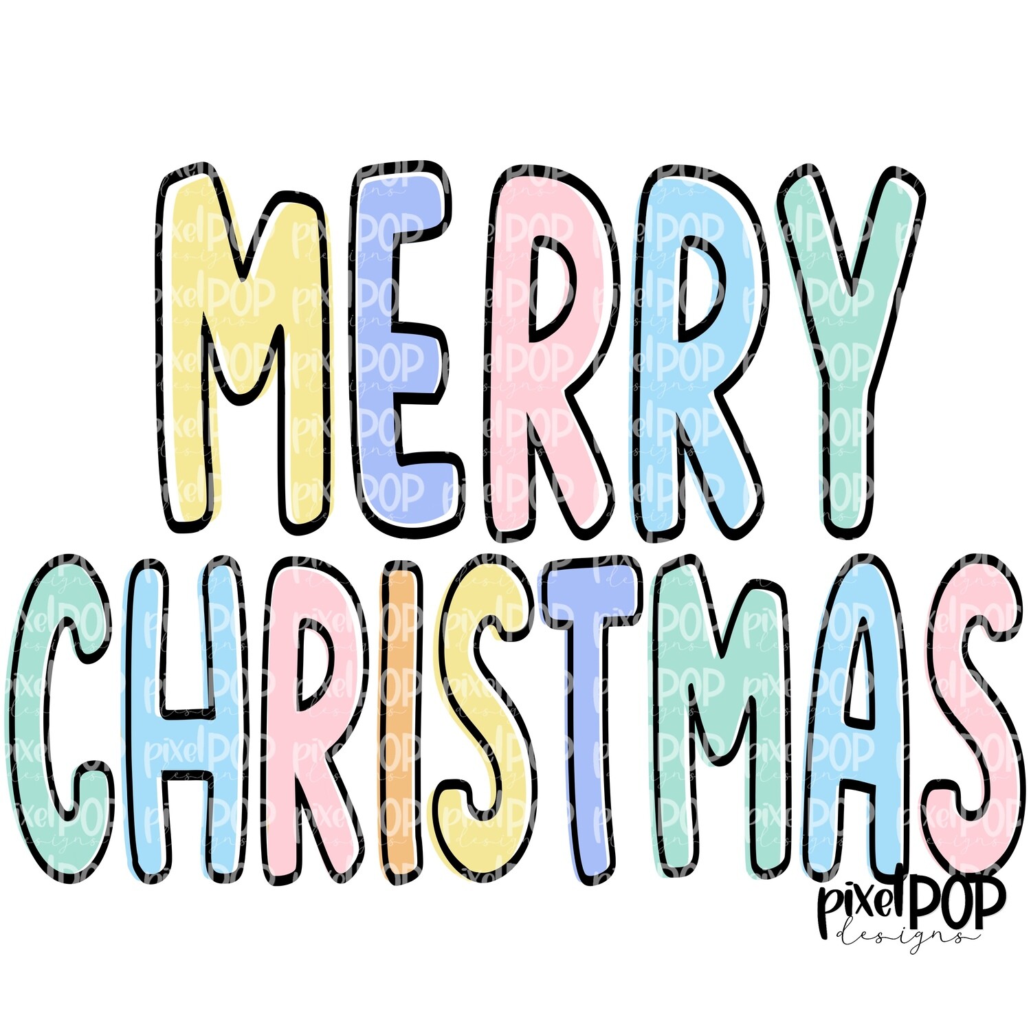 Merry Christmas Simple Pastel PNG | Christmas Art | Christmas | Santa ...