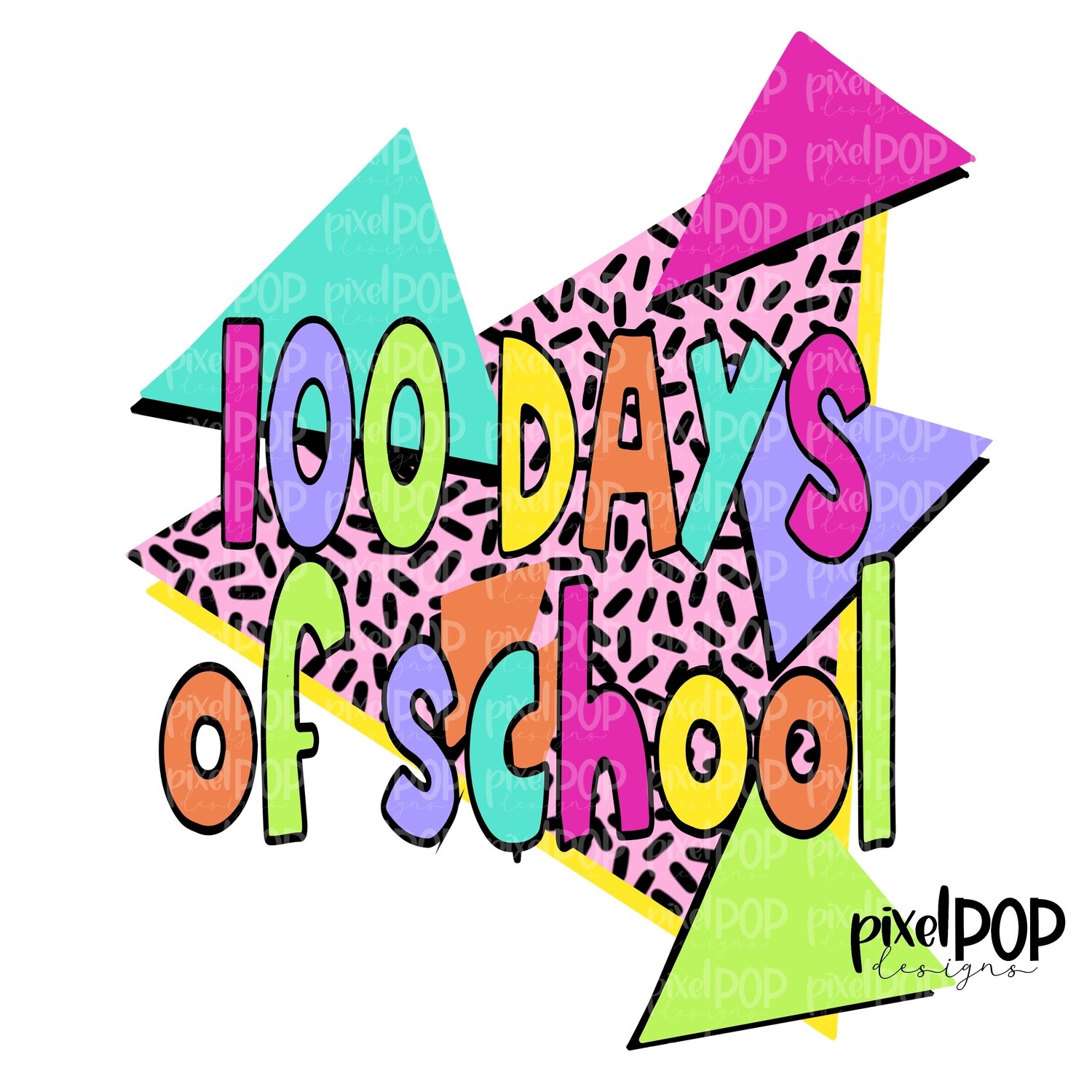 100 Days of School 90s PNG Design | School PNG| Hand Drawn PNG ...