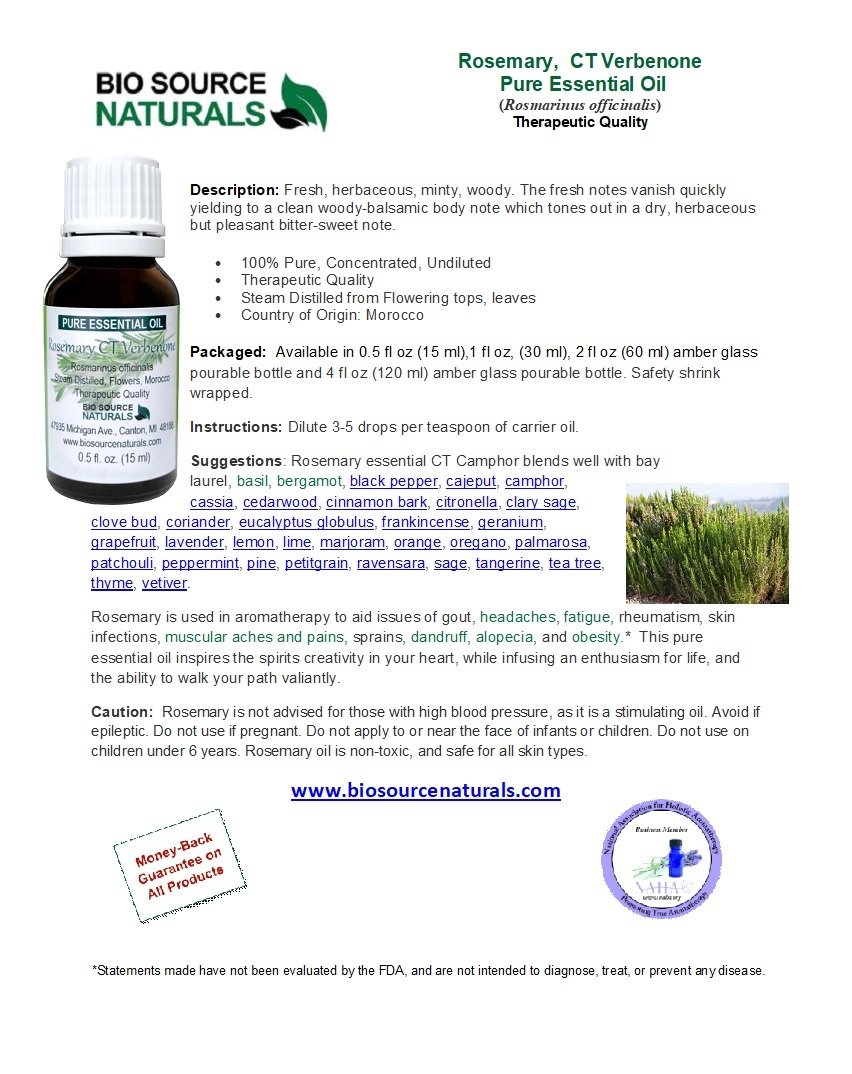 Download Rosemary Pure Essential Oil Verbenone CT Bulletin | Store ...