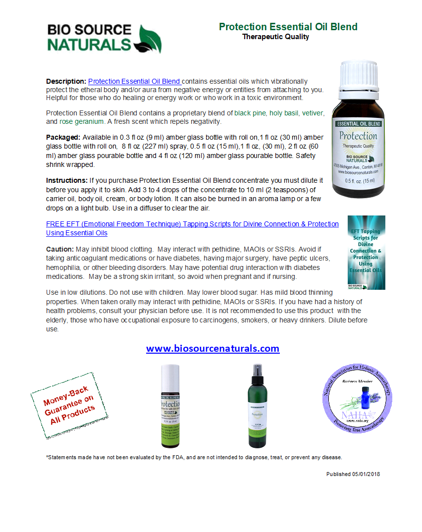 Download Protection Essential Oil Blend Bulletin | Store - Bio Source ...