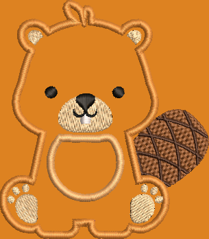 Beaver Applique Embroidery Design