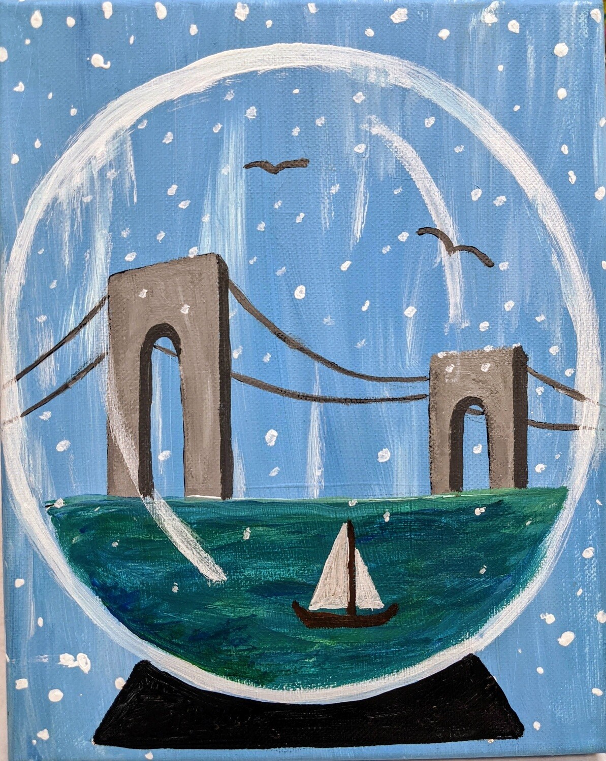 WINTER GLOBE PAINT KIT | Take Home Kit - Art Fun Studio