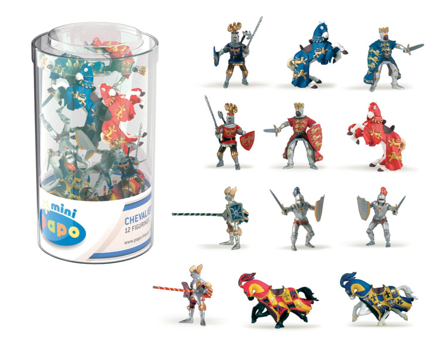 MINI-RITTER-SET aus 12 Figuren von MINI PAPO