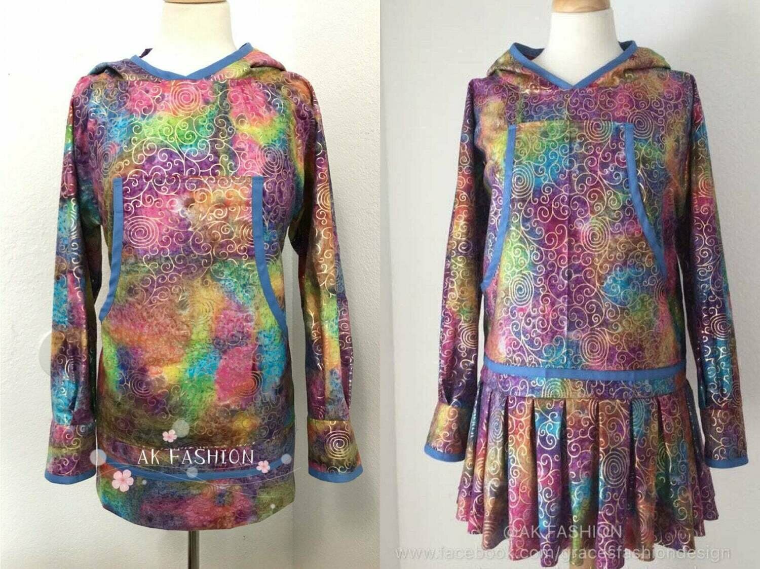 women kuspuk adult kuspuk rainbow scrolls kuspuk