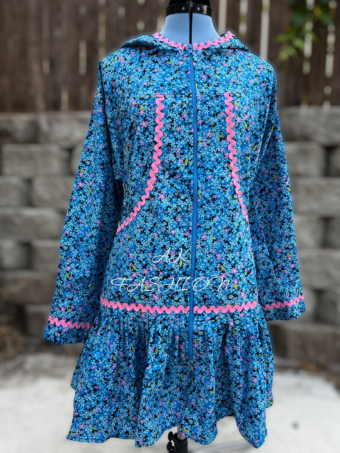 forgot me or not flower Women kuspuk adult kuspuk alaska kuspuk