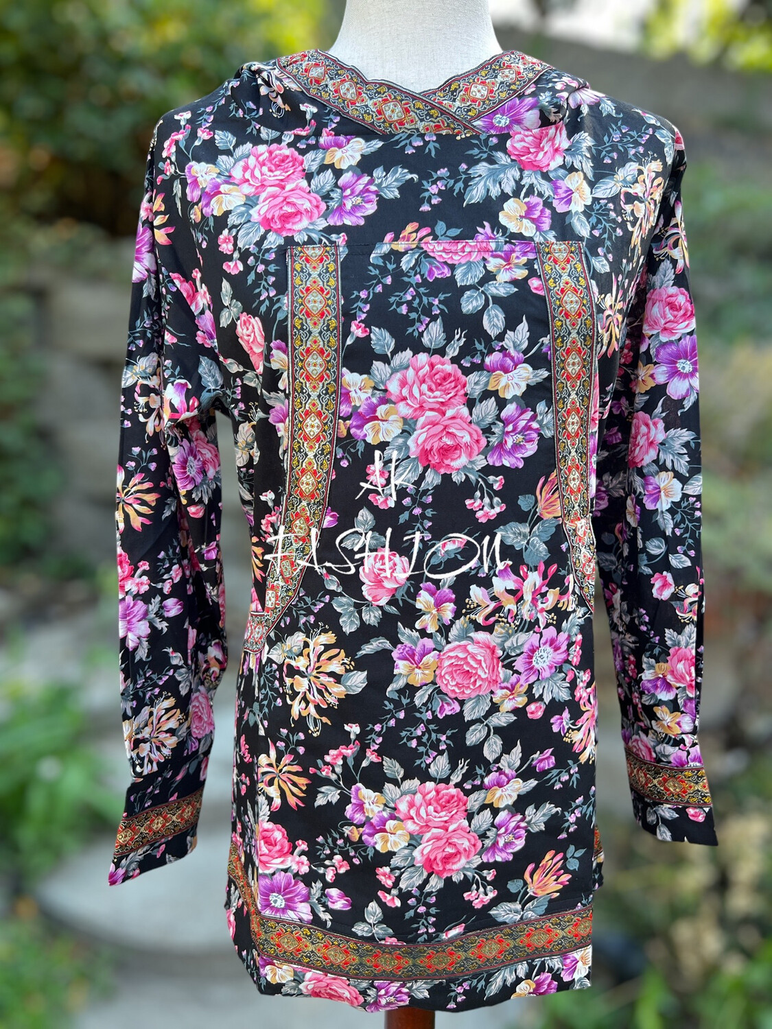 Solid Blue With Native Spirit Trim women/men kuspuk adult kuspuk alaska ...