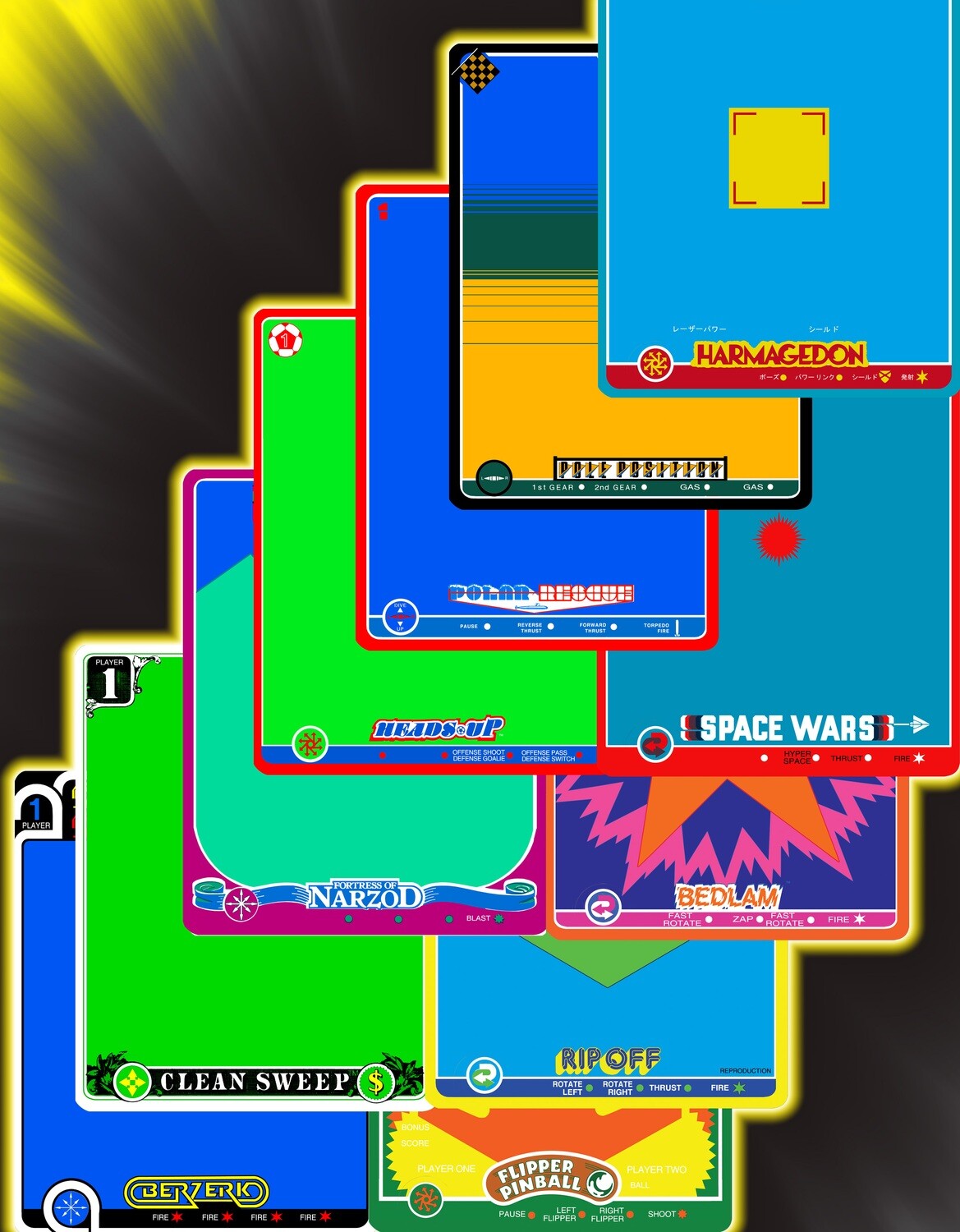 Vectrex Overlay Full Repro Set