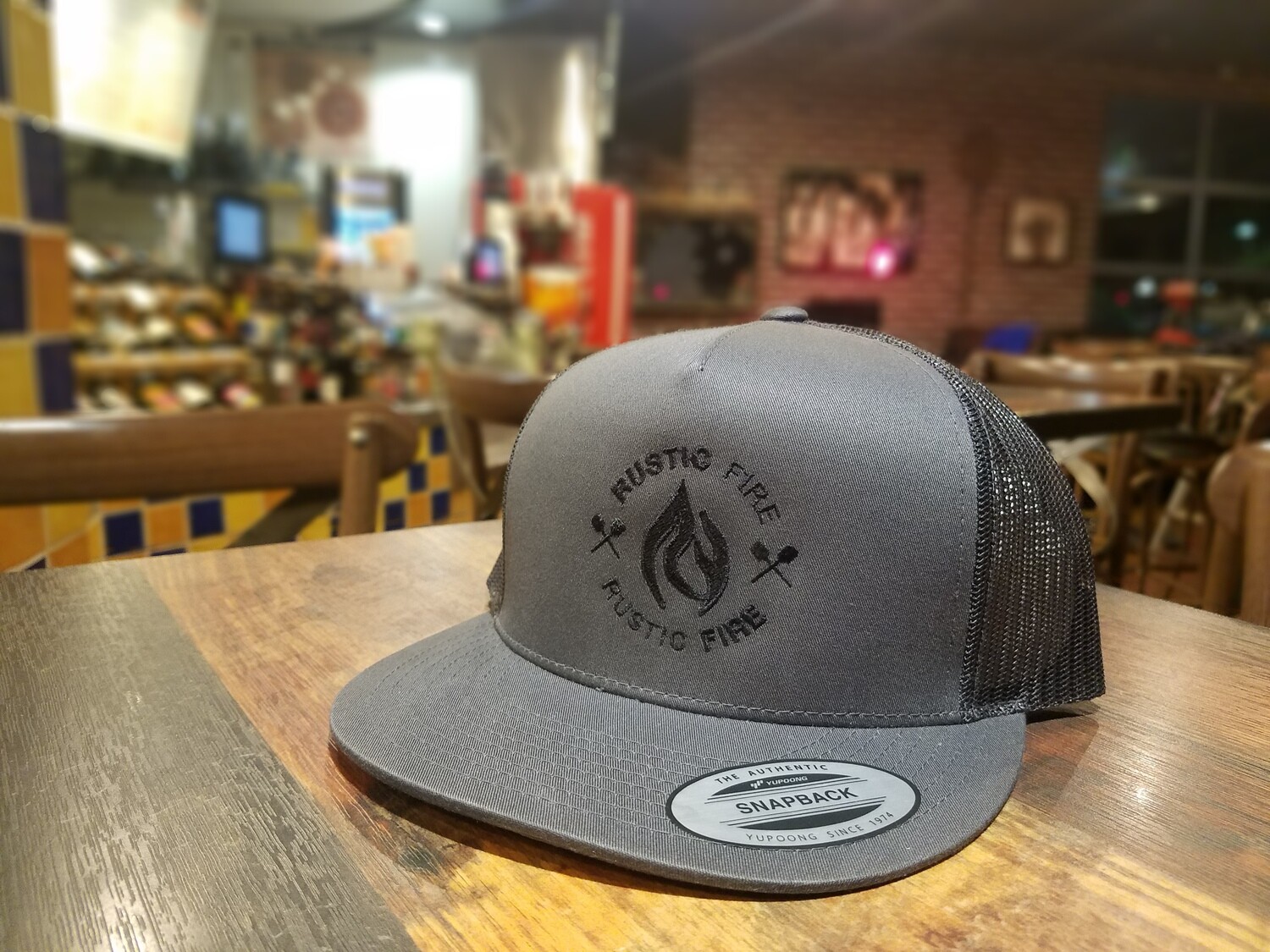 Grey Snapback Black Logo