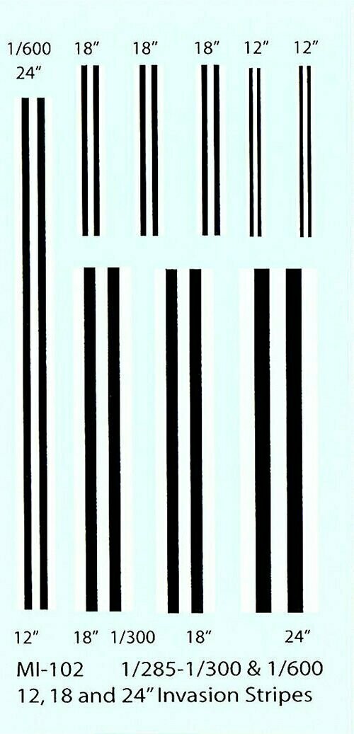 WWII US / British 'Invasion Stripes' in 3 widths