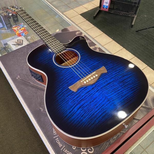 Tagima TW-32TEQTBL Transparent Blue Acoustic Electric Guitar