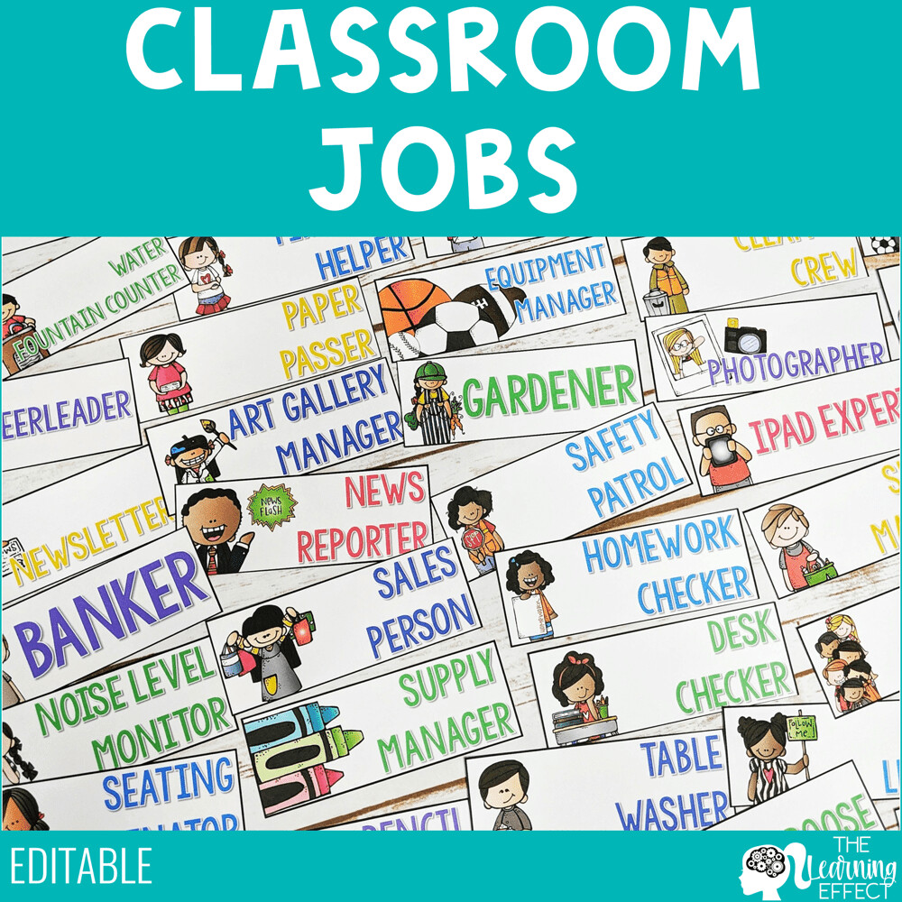 Classroom Jobs [Editable] | The Learning Effect Shop | The Learning Effect