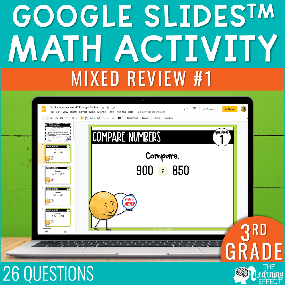 3rd Grade Math Review 1 Google Slides End Of Year