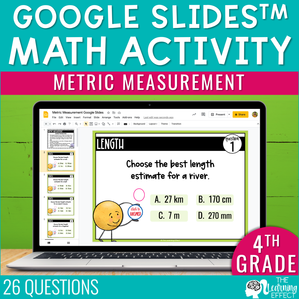 Metric Measurement Google Slides 4th Grade Digital