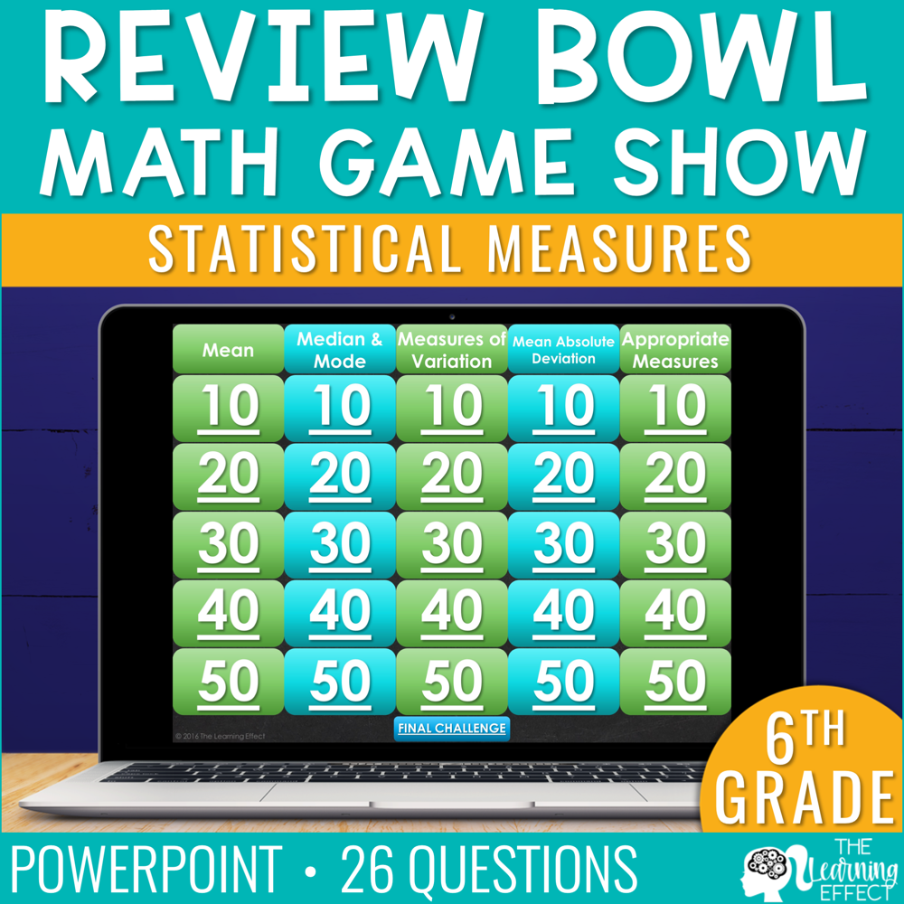 Statistical Measures Game Show | 6th Grade Math | Shop • The Learning ...