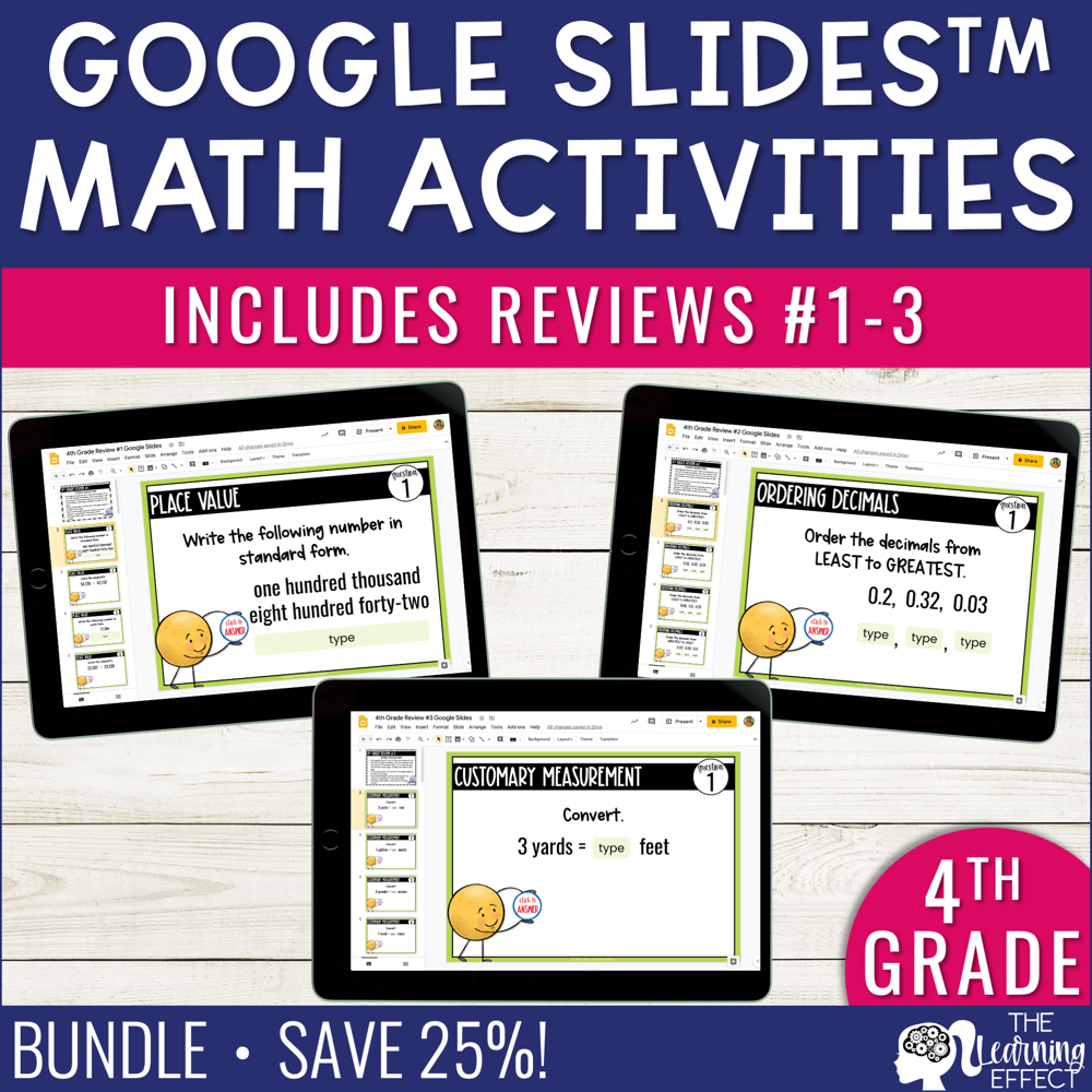 4th Grade Math Review #1-3 Google Slides BUNDLE | Shop • The Learning ...