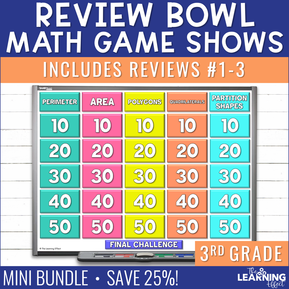 3rd Grade Math Spiral Review #1-3 Game Shows | End of Year Test Prep ...