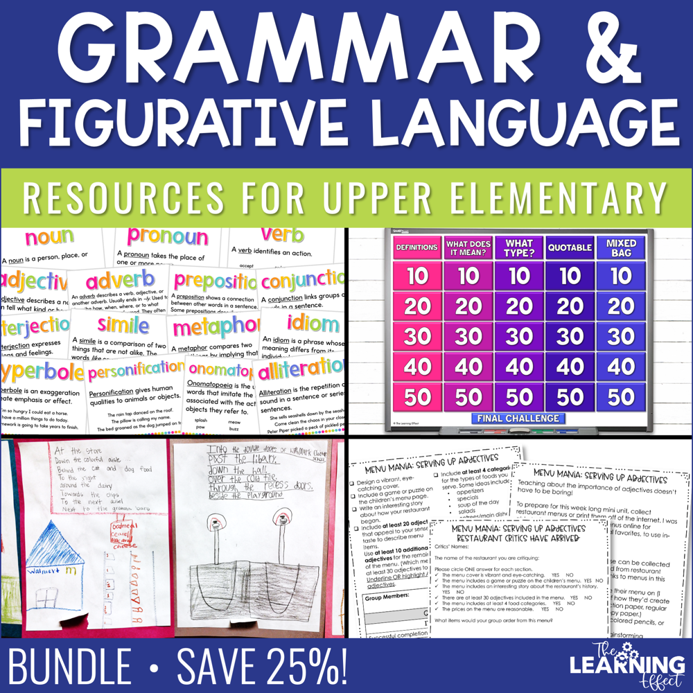 Grammar and Figurative Language Resources BUNDLE | Posters Game Activities