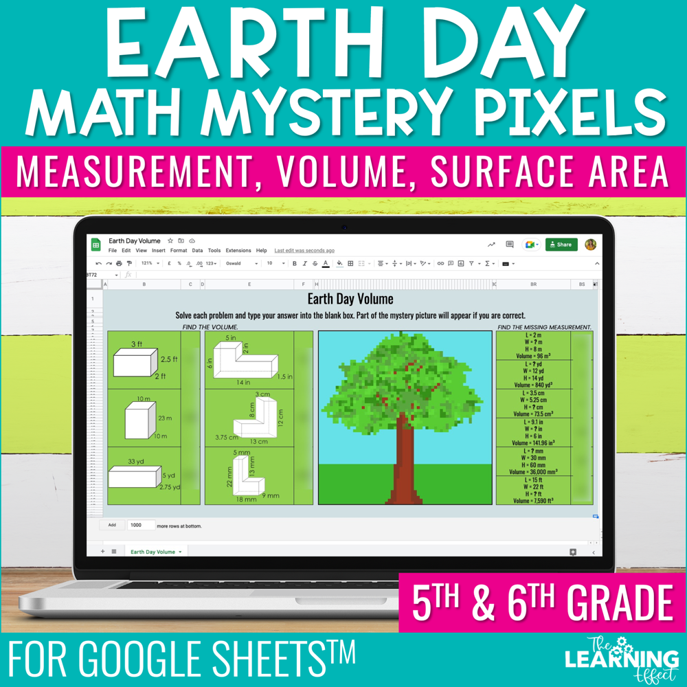 Earth Day Digital Math Mystery Pixel Art Google Sheets