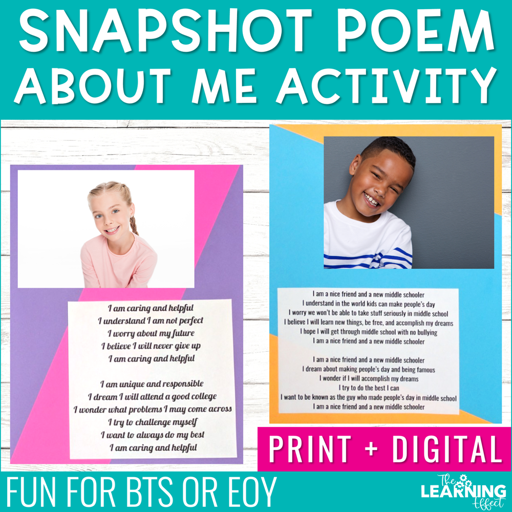 Student Snapshot Poem | All About Me Activity | End of the Year Back to ...