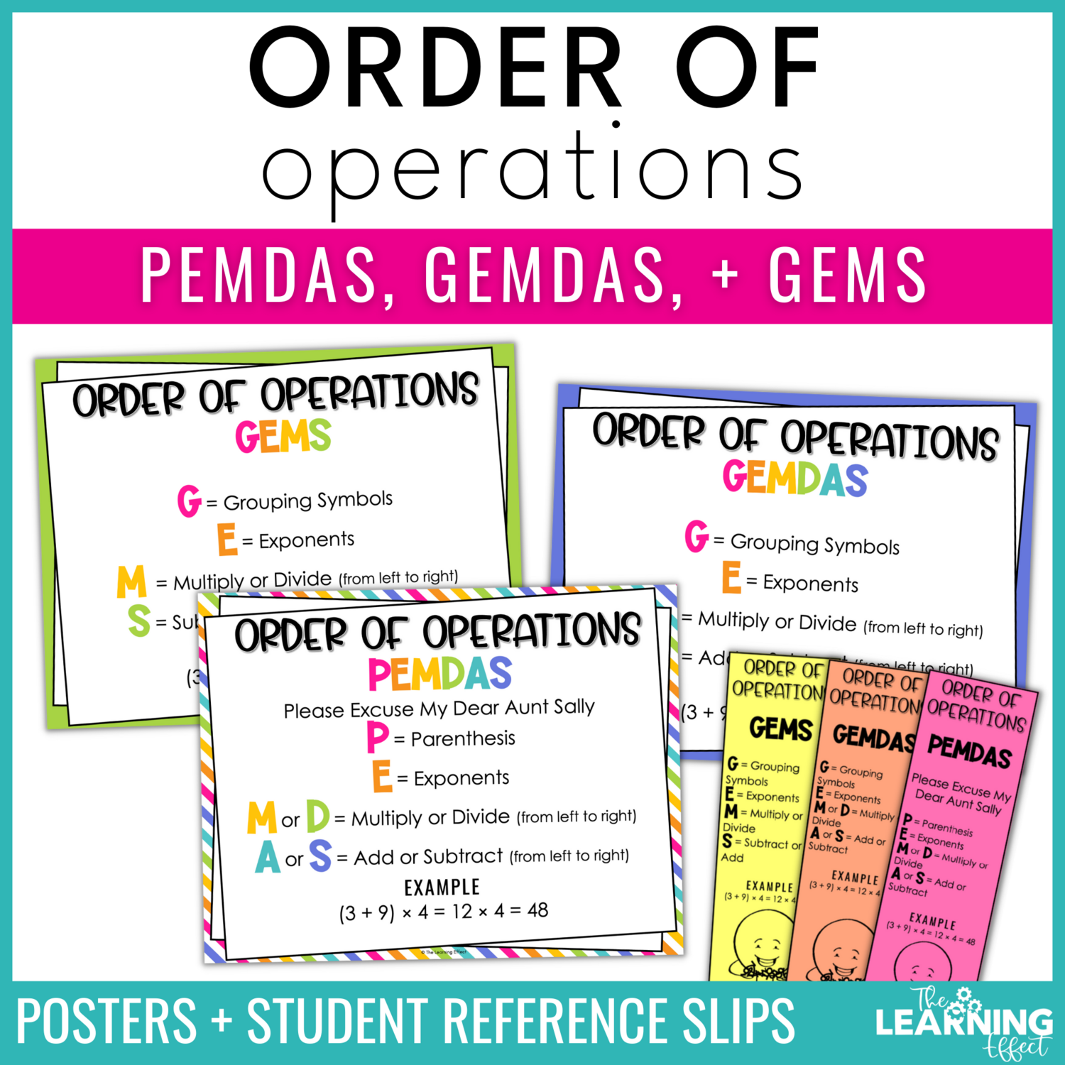 Order Of Operations Posters PEMDAS GEMDAS GEMS Order Of Operations Posters PEMDAS GEMDAS GEMS