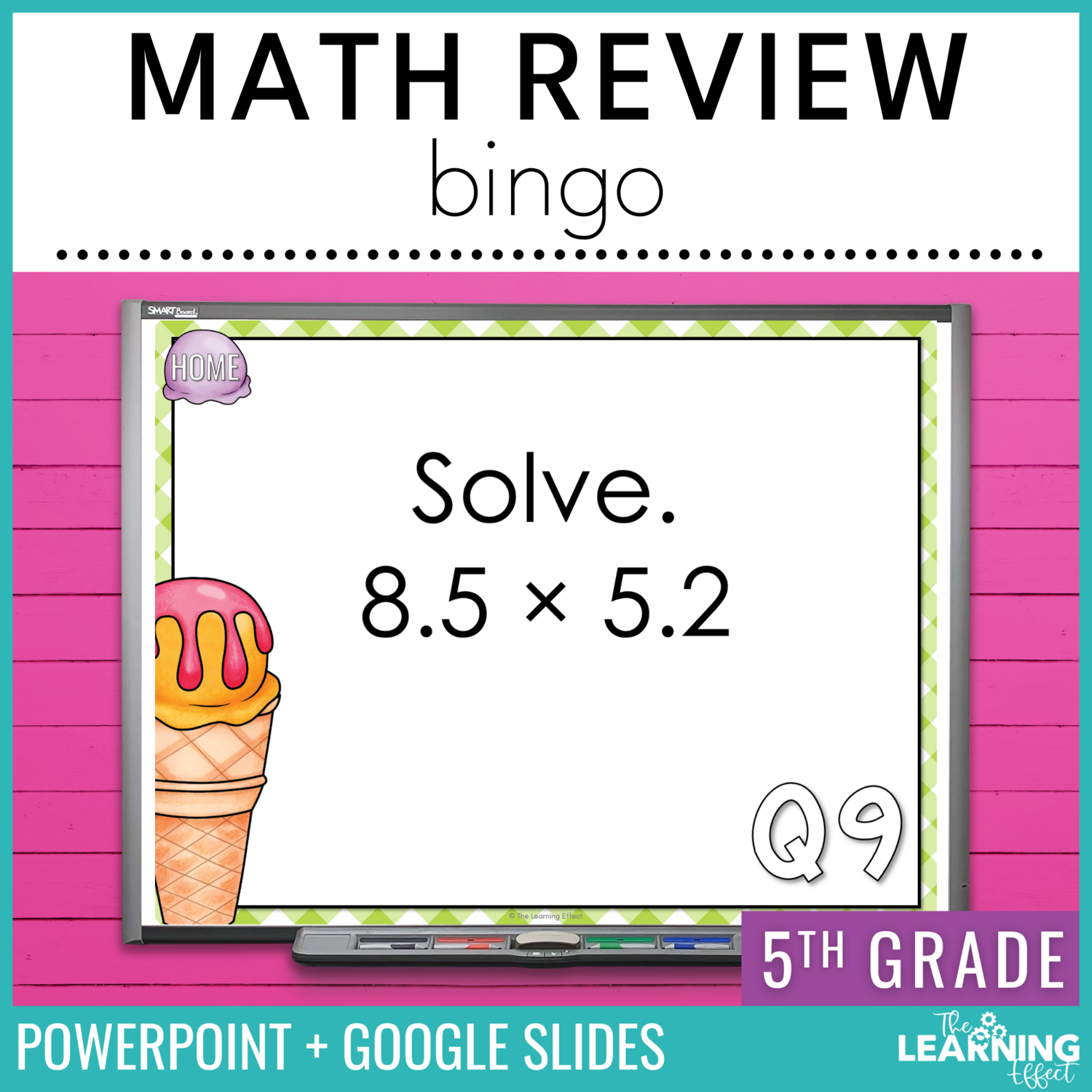 5th Grade Math Review Bingo Game | Test Prep Activity