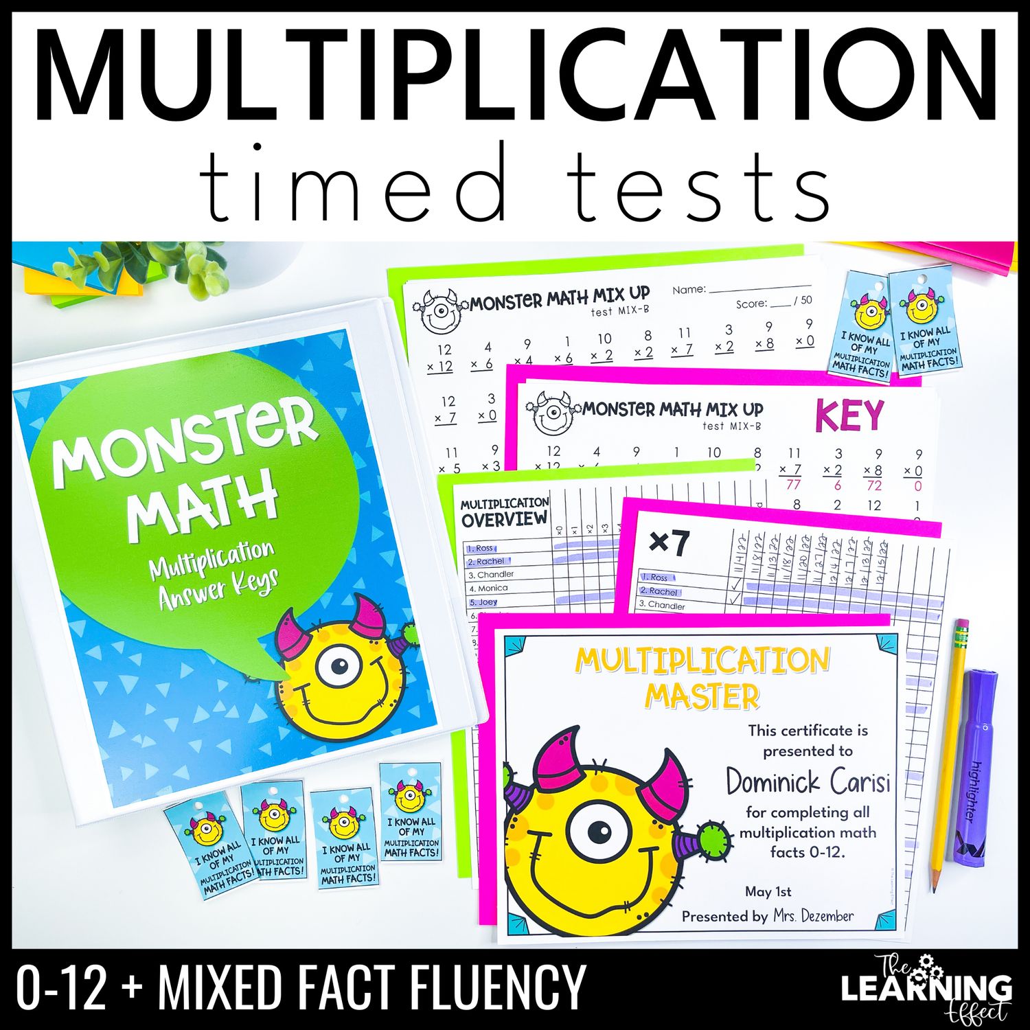 Multiplication Timed Tests | Math Fact Fluency Practice Worksheets and ...
