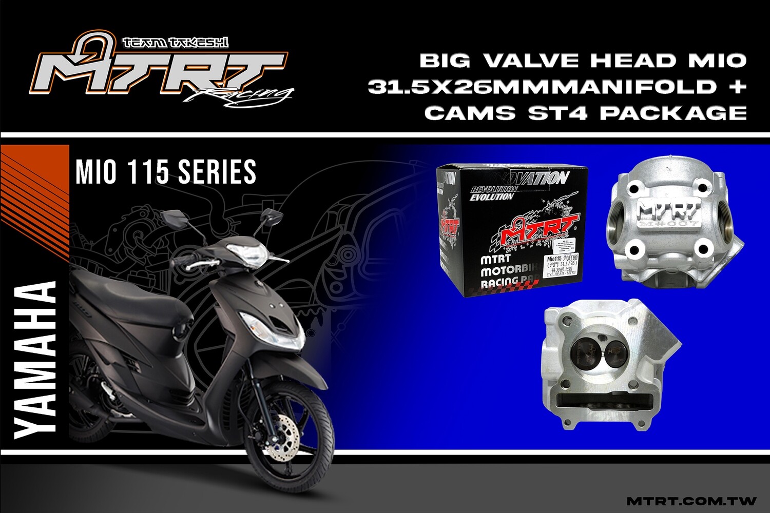 BIG VALVE HEAD MIO 31.5/26mm MTRT(+manifold+cams ST4 package)