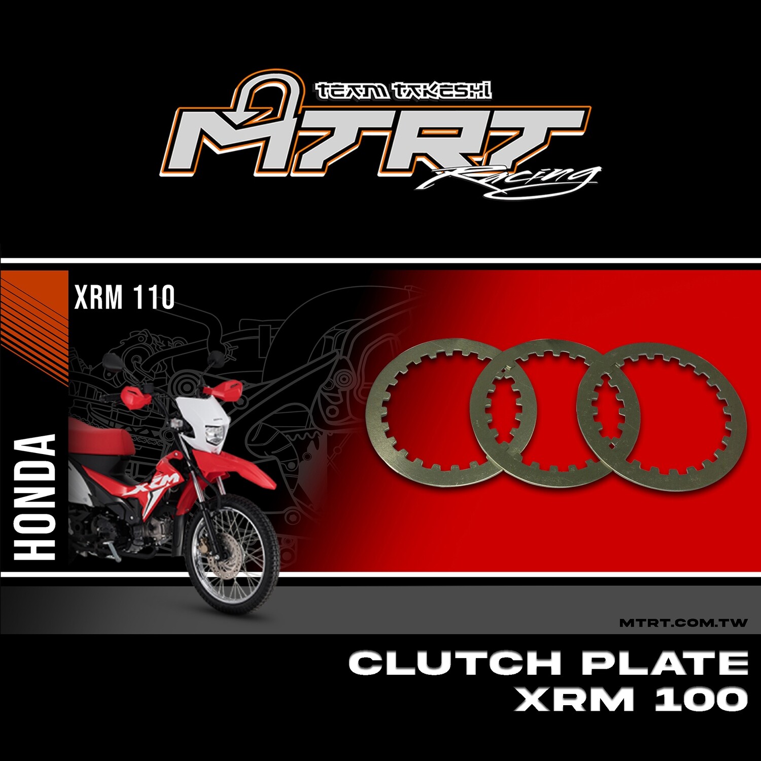 CLUTCH PLATE XRM WAVE100 XRM110 4pcs MTRT