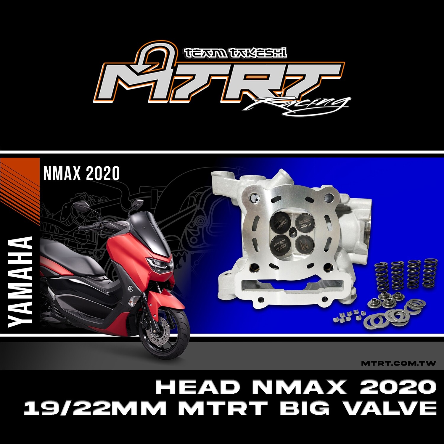 HEAD AEROX155/NMAX2020 19/22MM MTRT big valve