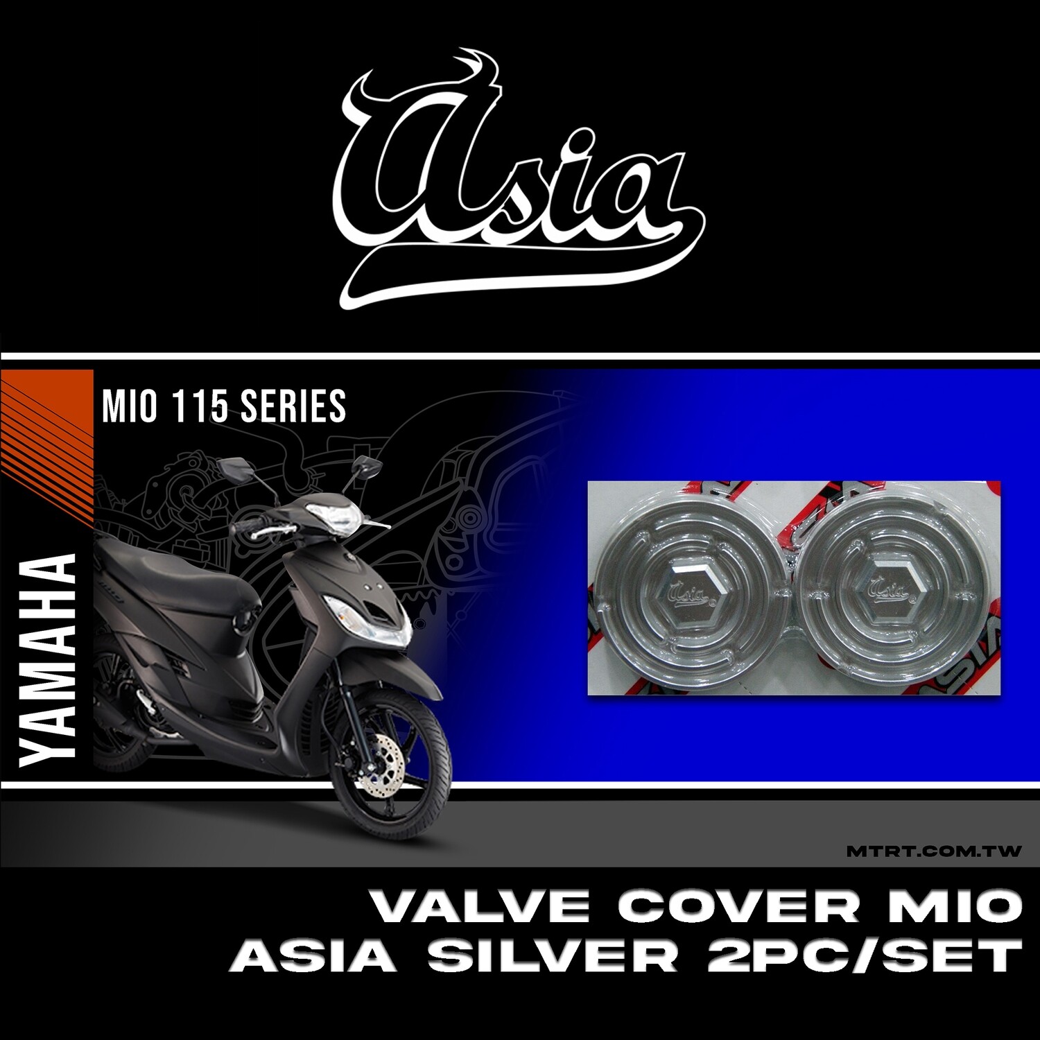 VALVE COVER MIO ASIA SILVER 2pc-set