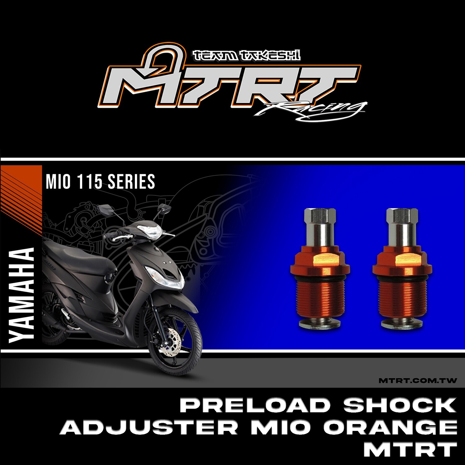 SHOCK ADJUSTER-PRELOAD ORANGE MIO MTRT