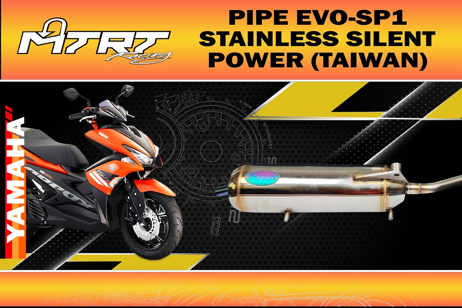 PIPE EVO-SP1 AEROX155 STAINLESS MTRT SILENT POWER (TAIWAN)