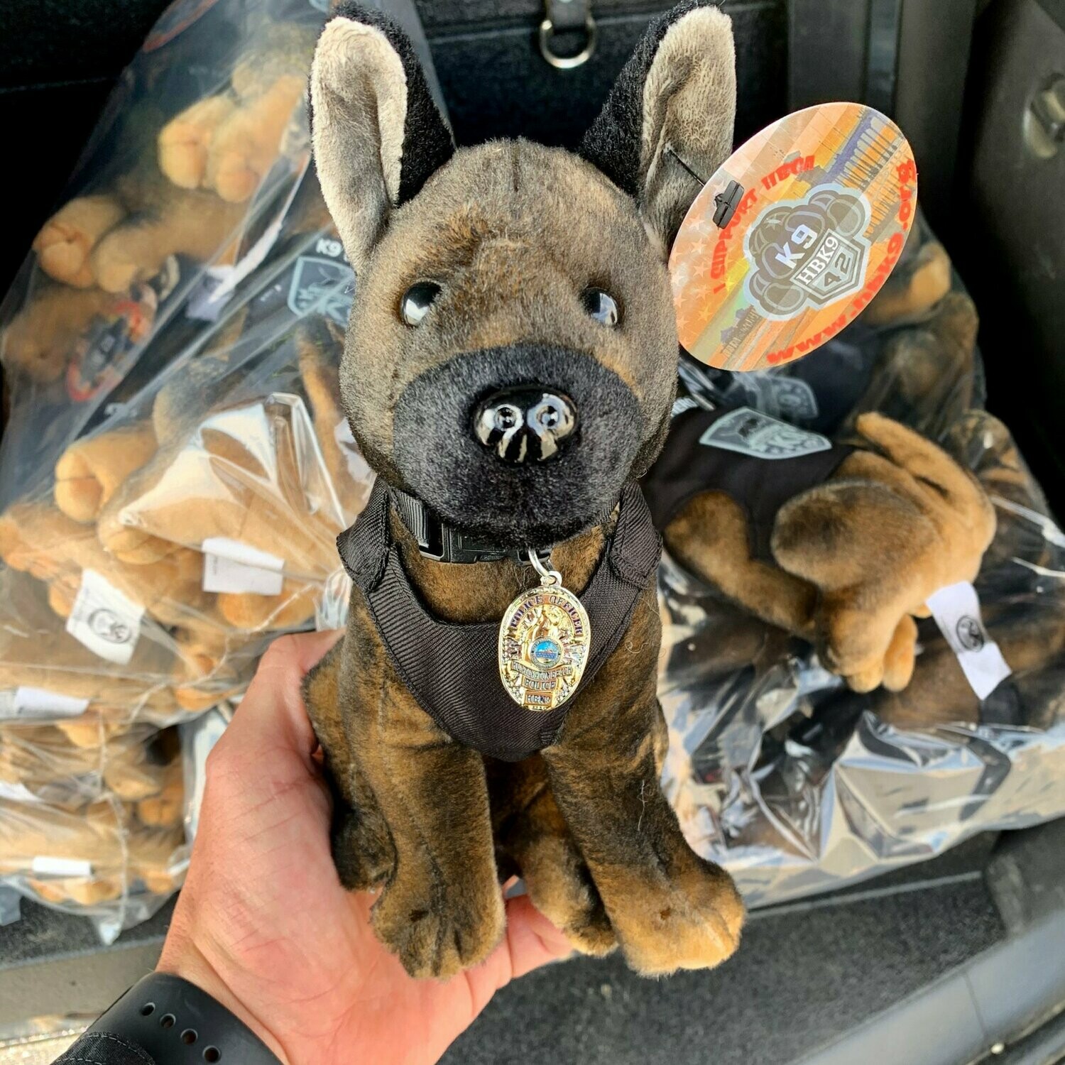 "Knight" -Stuffed Dutch Shephard K9 dog