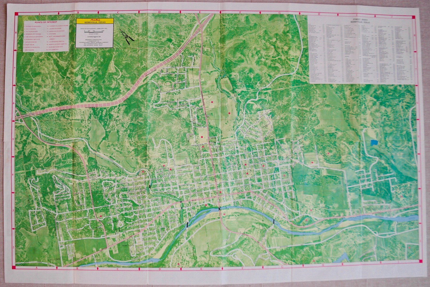 1972 Map of Kerrville, Texas