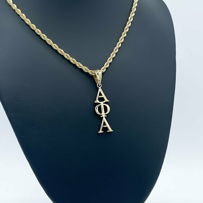 ALPHA PHI ALPHA LARGE OPEN PENDANT - 14K Gold