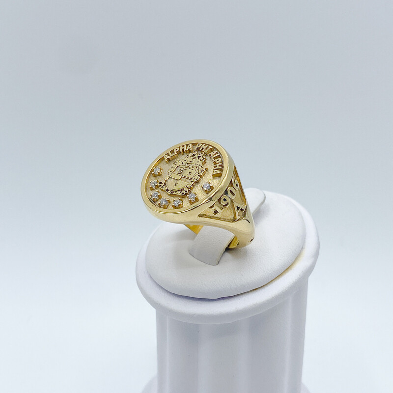 ALPHA PHI ALPHA ROUND RING - 14K Gold