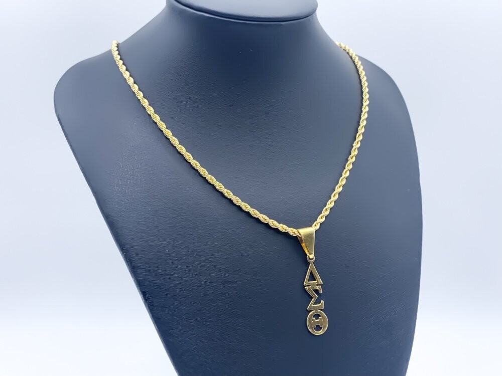 Delta Sigma Theta Vertical Symbol Gold Pendant