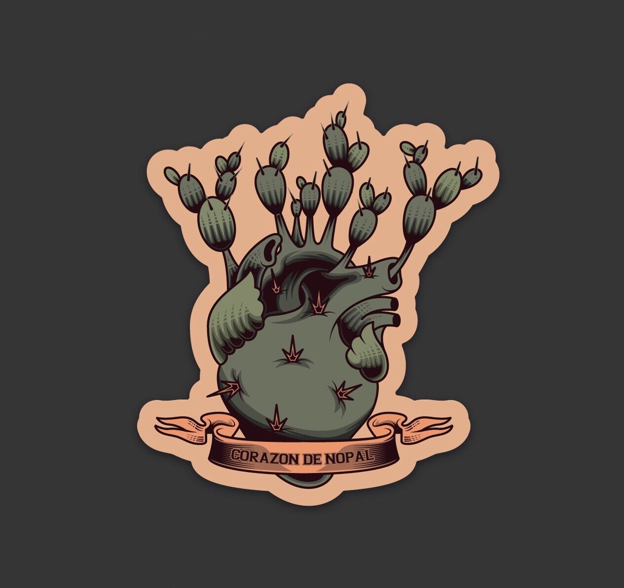 Die cut sticker 'Corazón de Nopal'